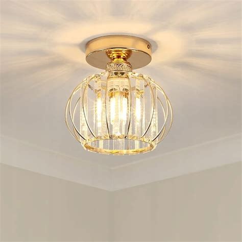 LAMPA SUFITOWA KRYSZTALOWY LAMPA PLAFON ZŁOTA E NOWOCZESNA Cena Opinie