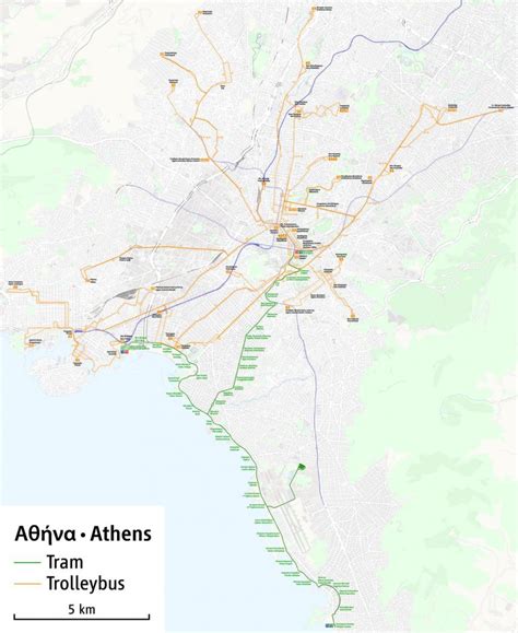 Athens Trolleybus Map Athens Trolleybus Route Map Greece