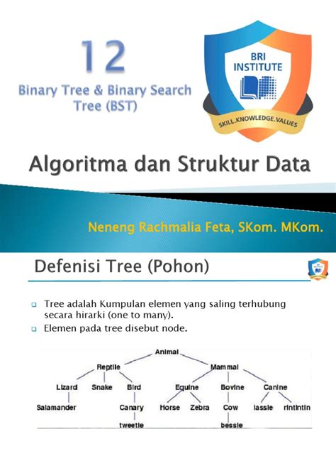 Algoritma Dan Struktur Data Pert 12 B Tree And Bst Pdf