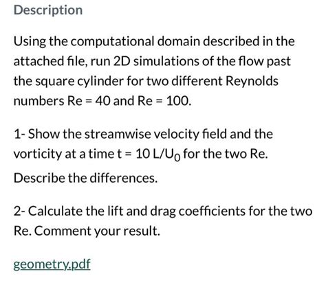 Solved Using The Computational Domain Described In The
