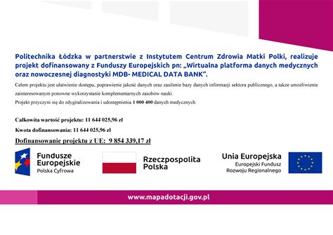 Projekt Mdb Medical Data Bank Instytut Centrum Zdrowia Matki Polki