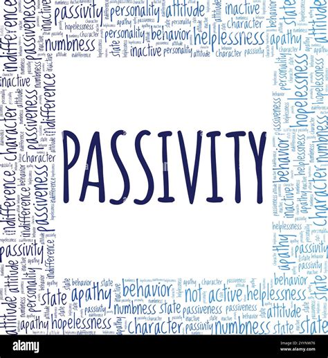 Passivity Word Cloud Conceptual Design Isolated On White Background