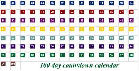 Printable From 100 Countdown Printable Jd