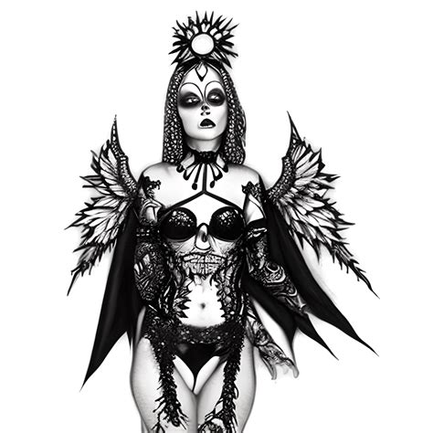 Bombshell Gothic Lingerie Exotic Mysterious Landscape · Creative Fabrica