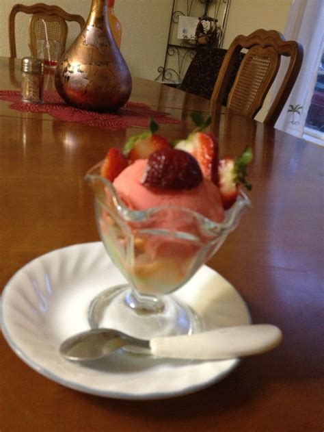 Raimbow Sherbet Ice Crem Delicious Lime Raspberry And Fresh Strawberries