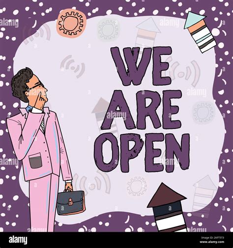 Text Caption Presenting We Are Open Business Idea No Enclosing Or