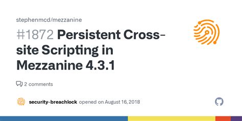Persistent Cross Site Scripting In Mezzanine 431 · Issue 1872