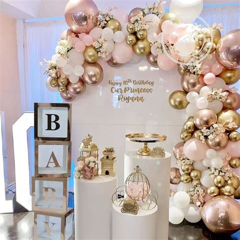 122pcs Rose Gold Balloon Garland Arch Kit Gold Pink Rose Gold Etsy