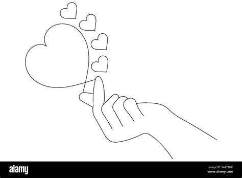 Love Shape Continuous One Line Art Drawing Of Hard Shape Outline Line