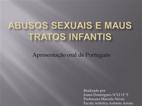 Abusos Sexuais E Maus Tratos Infantis