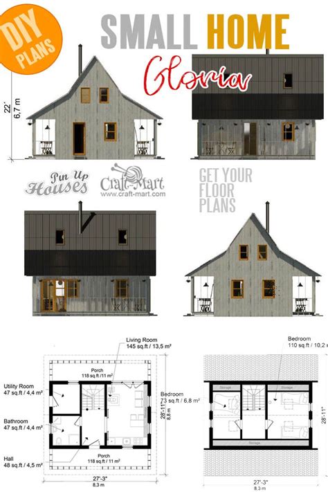 16 Cutest Tiny Home Plans With Cost To Build Porch House Plans Tiny