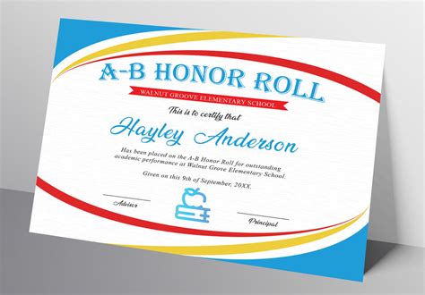 Academic Achievement Award Certificate Template