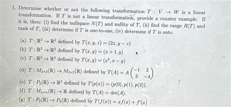 Solved Determine Whether Or Not The Following Chegg