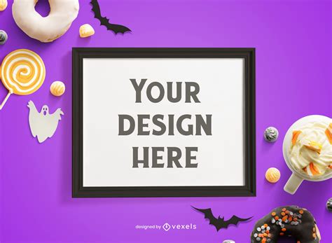 Modelos de Mockup PSD de p ster de halloween Editáveis para baixar