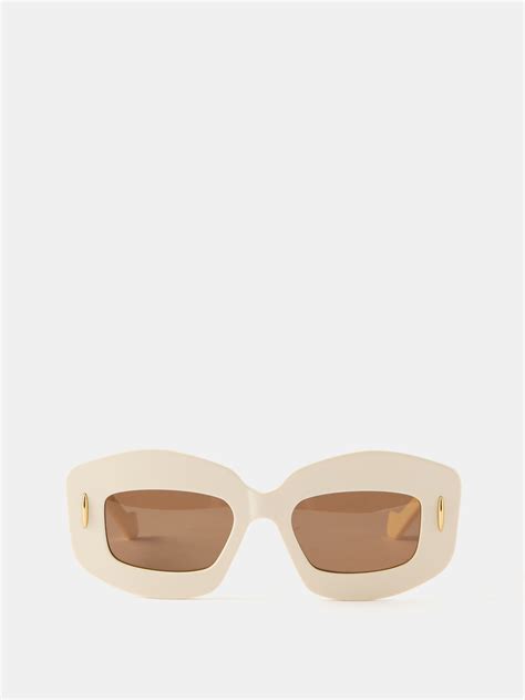 Loewe Screen Acetate Sunglasses In Ivory Endource