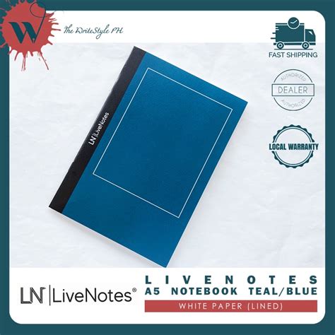 Livenotes A5 Teal Blue Notebook Lined Shopee Philippines