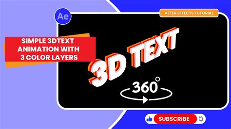 After Effects Tutorial Simple 3DText Animation With 3 Color Layers