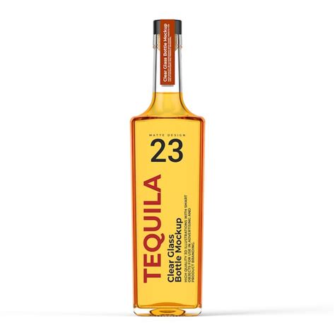Square Alcohol Glass Bottle Mockup Premium Psd