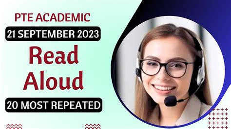 Pte Read Aloud Most Repeated September 2023 Youtube