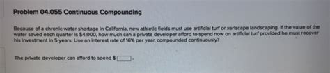 Solved Problem 04 055 Continuous Compounding Because Of A