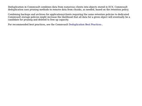 Commvault Deduplication Overview Dell Ecs With Commvault
