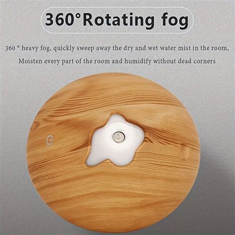 Durcord Portable Diffuser Humidifier Diffusers For Essential Oils 350ml Deep Wood Grain