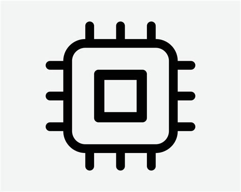 Processor Chip Icon Computer Cpu Central Processing Unit Technology Semi Conductor Electronic
