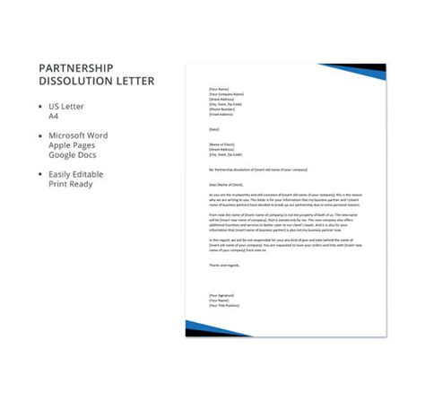 Letter Of Dissolution Template Printabledb Web App