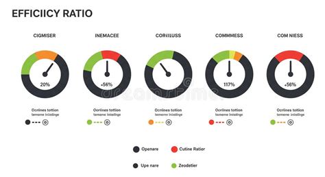 Five Gauge Charts Display Various Efficiency Ratios With Labels