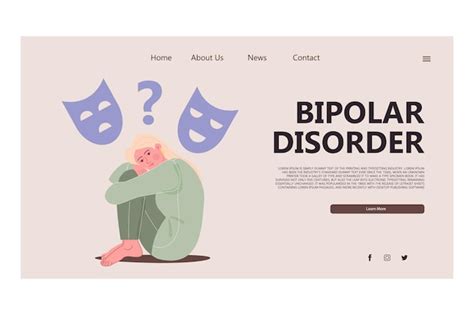 Premium Vector Landing Page Bipolar Disorder Woman Psychology Concept