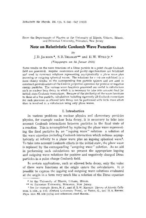 Pdf Note On Relativistic Coulomb Wave Functions Dokumen Tips
