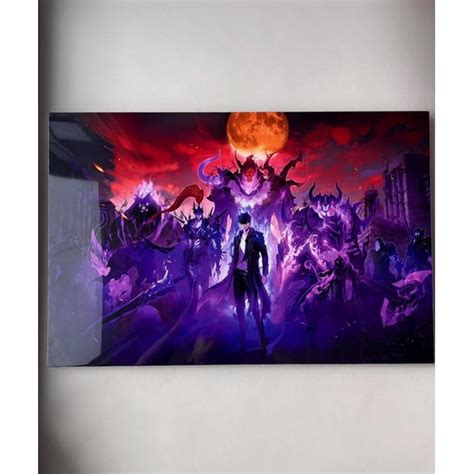 Epic Solo Leveling Shadow Army Anime Poster Sung Jin Woo Dark Fantasy Battle Art 16x24 Unframed