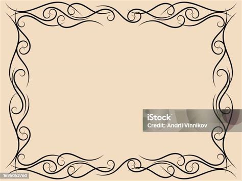 화려한 빈티지 프레임 소용돌이 장식 장식용 컬 Curlicues와 빈티지 선형 테두리 초대장 전단지 및 인사말 카드용 템플릿을 디자인합니다 벡터 그림 건설 프레임에 대한