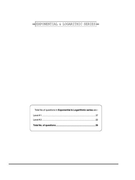 6 Exponential And Logarithmic Series Ex Module 6 B Pdf Algebra