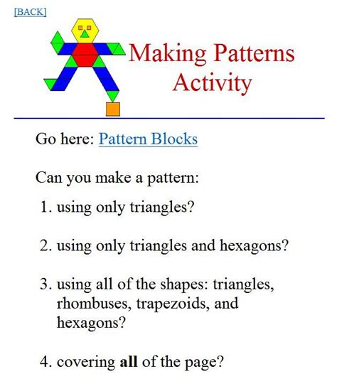 Patterns Drag Shapes To Create A Pattern Pattern Activities