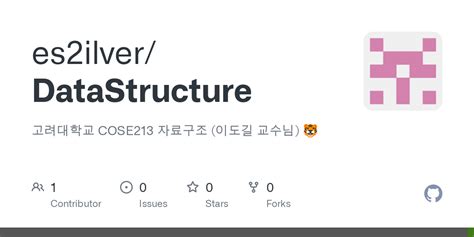 github es2ilver datastructure 고려대학교 cose213 자료구조 이도길 교수님 🐯
