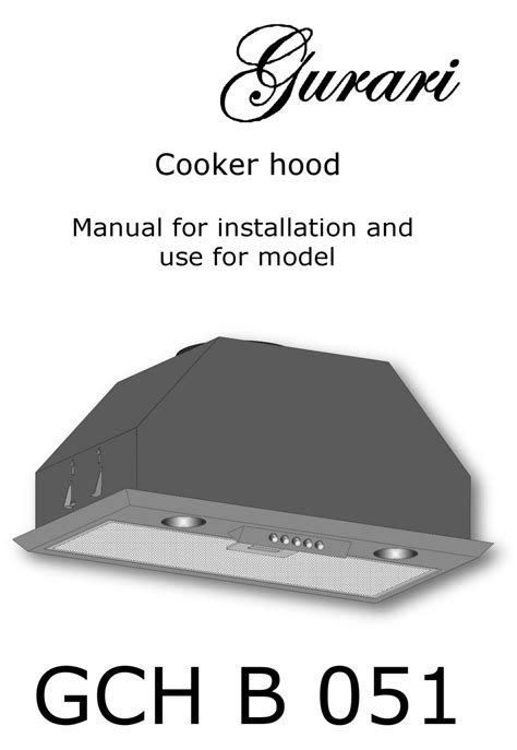 Gurari Gch B 051 Instruction Manual For Installation And Use Pdf