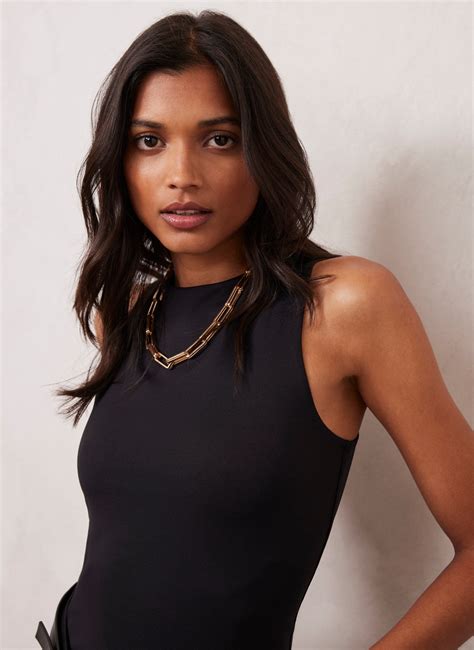 Black Layering High Neck Vest Mint Velvet