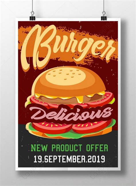 햄버거 패스트 푸드 레트로 포스터 이미지 사진 450020339 무료 다운로드