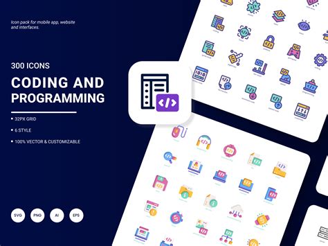 Coding And Programming Icon Pack Graphic By Yogieapriel Creative Fabrica