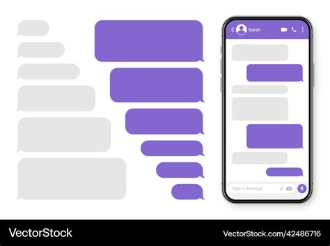realistic smartphone with messaging app blank sms vector image