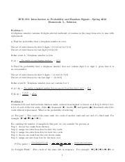 Sp ECE HW Solution Pdf ECE Introduction To Probability And Random Signals