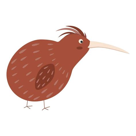 Cute Cartoon Kiwi Bird Flat Vector Illustration 23354180 Vector Art
