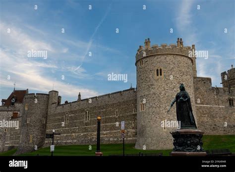 The Statue Of Queen Victoria Outside Windsor Castle In Berkshire Uk