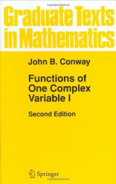 Functions Of One Complex Variable Conway
