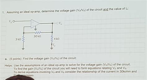 Solved 1. Assuming an ideal op-amp, determine the voltage | Chegg.com