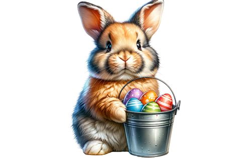 Cute Bunny Happy Easter Clipart Graphic By Thedigitalstore247