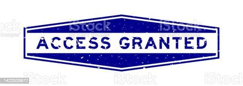 그런 지 블루 액세스 부여 단어 육각형 고무 씰 스탬프 흰색 배경에 개념에 대한 스톡 벡터 아트 및 기타 이미지 개념 관리자 금융 Istock