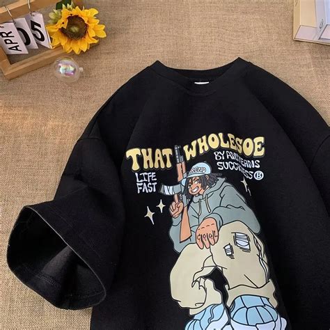 Loki Breathable Pure Cotton Y2k Tops Streetwear Harajuku Short Sleeve