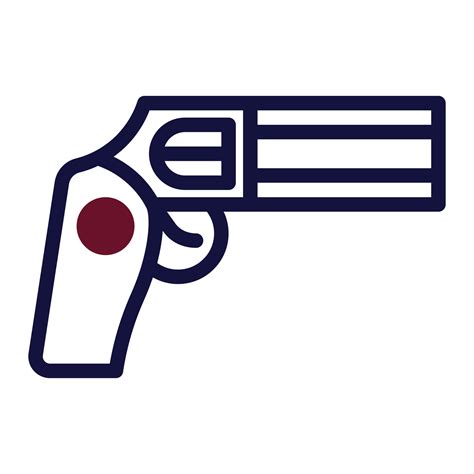 Pistolet Icône Bichromie Bordeaux Marine Couleur Militaire Symbole
